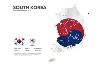 South Korea Map Slide PowerPoint – TinyPPT