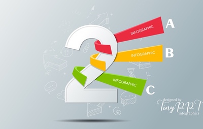 Number Two With Colorful Ribbons